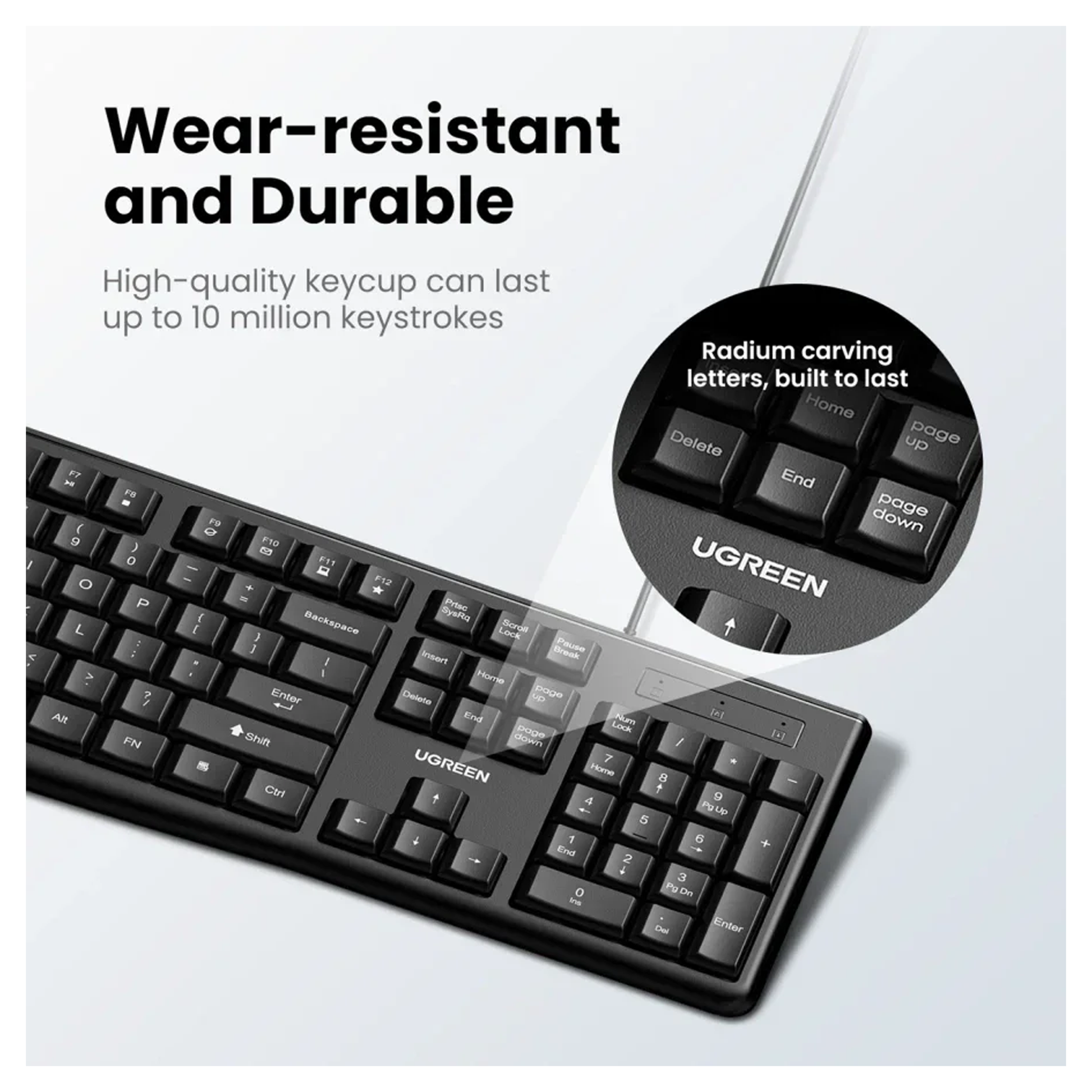 UGREEN USB Wired Keyboard & Mouse Combo – Black - MK330 /55915 – متجر نصر